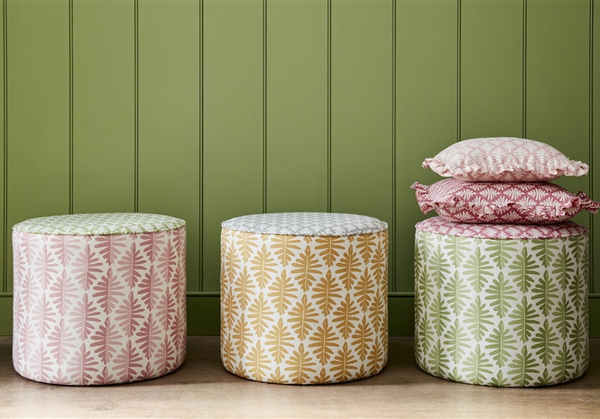 Upholstered Footstools: Bespoke Patterned UK Made Footstools
