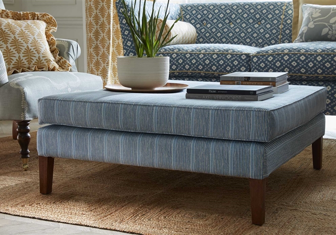 Upholstered foot stools UK | Fabric footstools - Vanessa Arbuthnott
